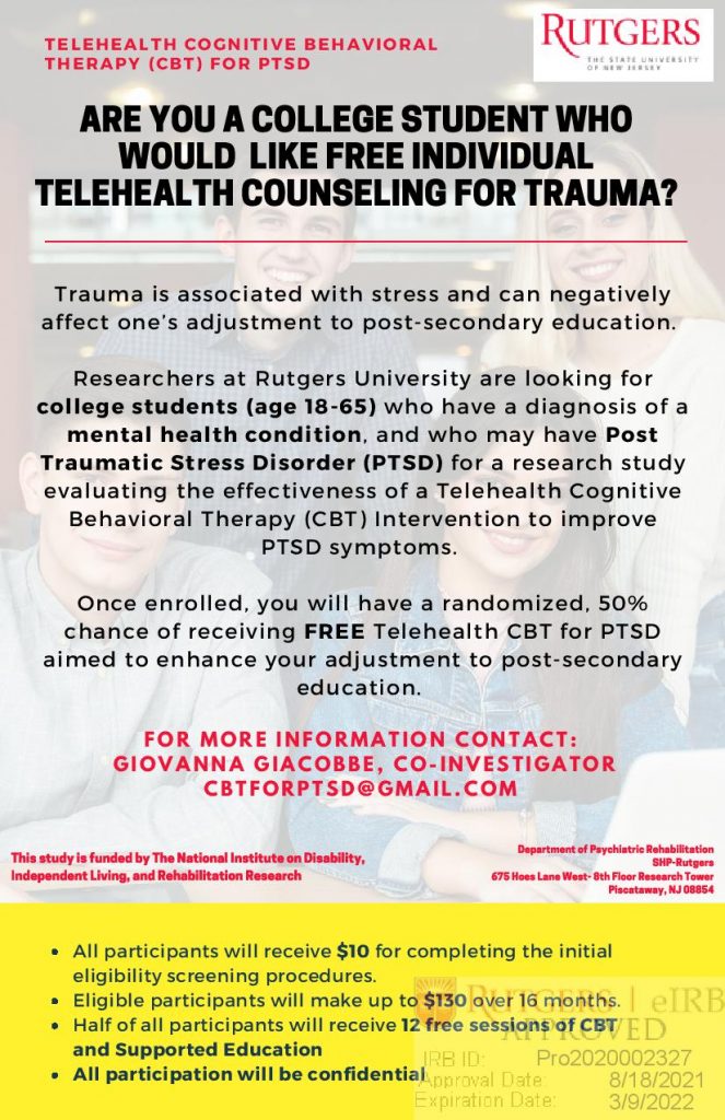 Current Studies – CBT for PTSD in SEd