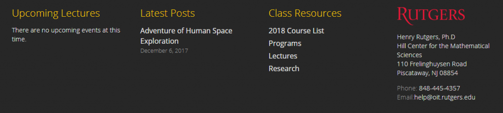 Sidebars & Footer Columns – Sites@Rutgers Documentation