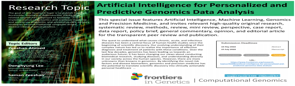 Artificial Intelligence for Personalized and Predictive Genomics Data Analysis. - Precision Medicine
