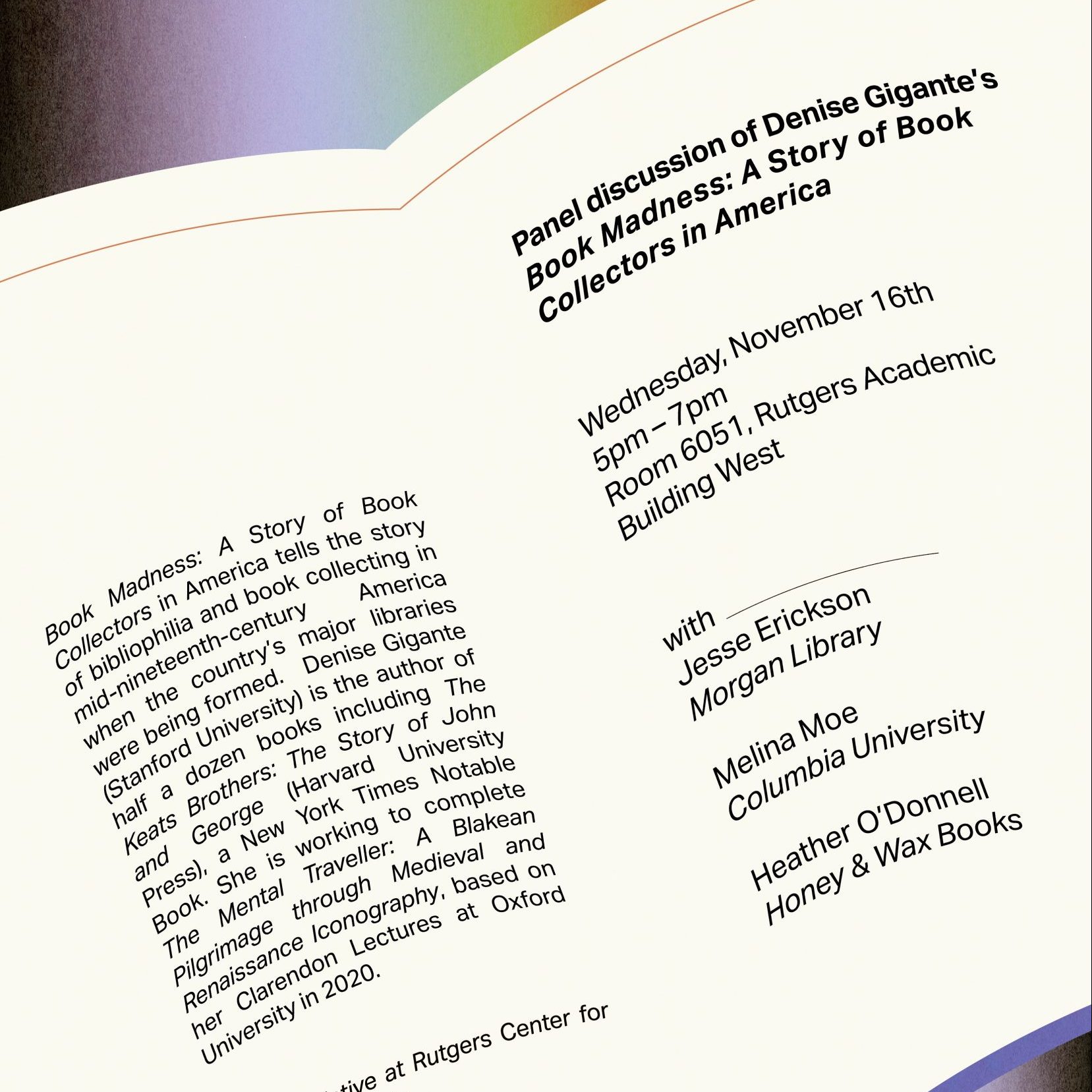 Panel Discussion of Denise Gigante’s Book Madness: A Story of Book ...