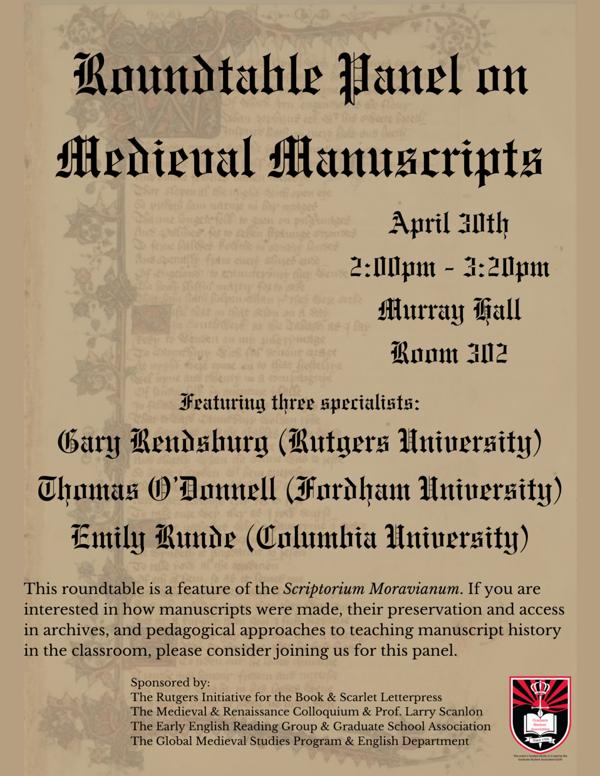 Roundtable on Medieval Manuscripts – Initiative for the Book