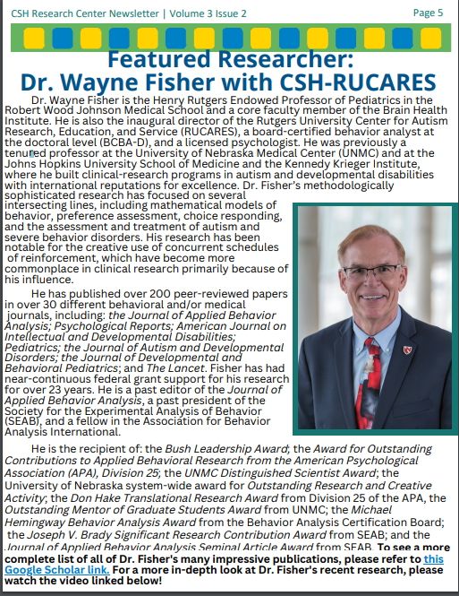 Dr. Fisher awarded New Jersey Autism Center of Excellence (NJACE) grant ...