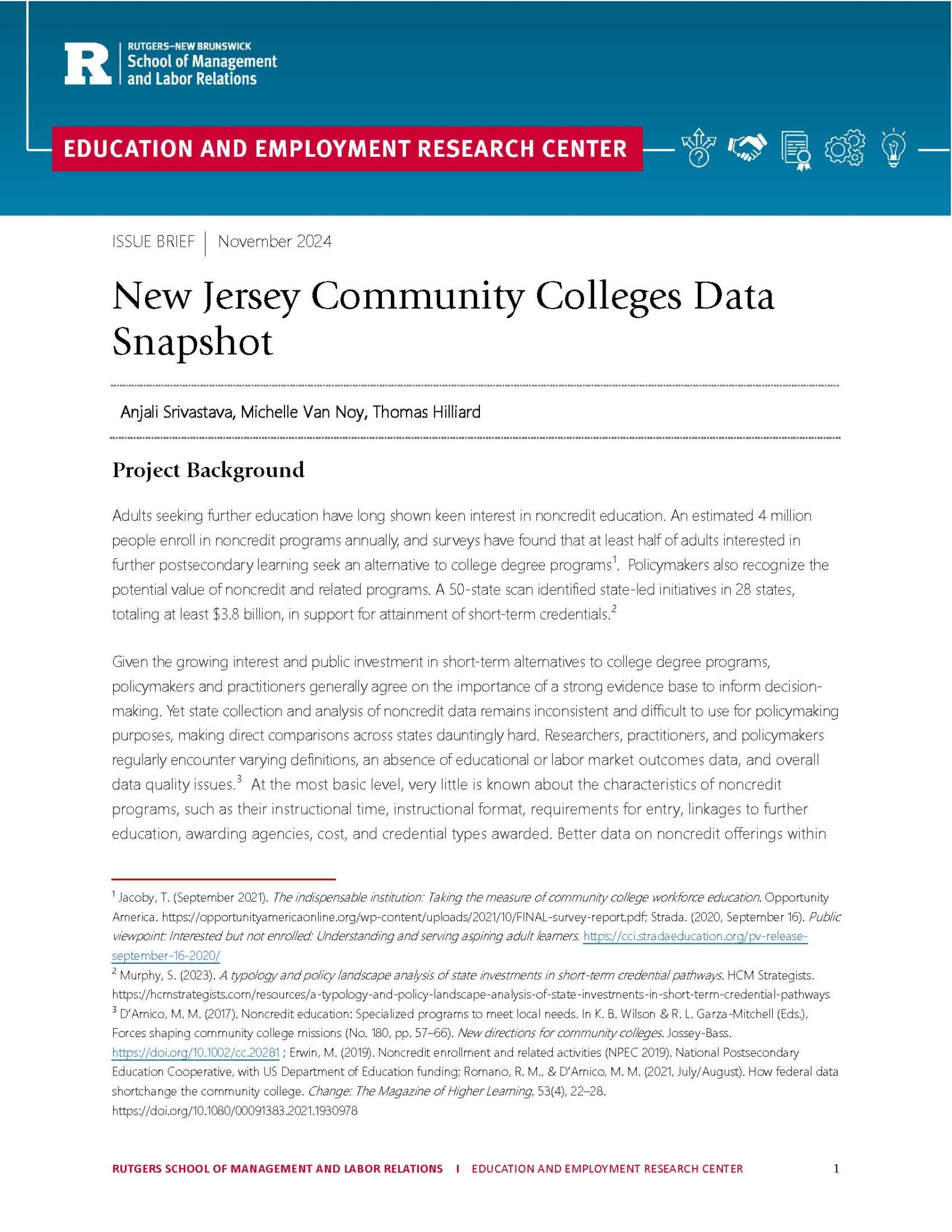 Publications – State Noncredit Data